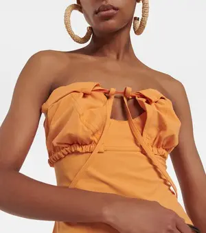 Jacquemus La Robe Bikini Cotton-blend Midi Dress - Orange