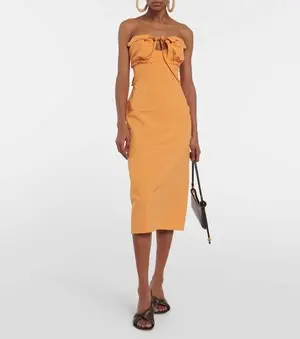 Jacquemus La Robe Bikini Cotton-blend Midi Dress - Orange
