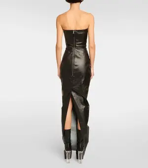 Rick Owens Bustier-detail Denim Gown - Black