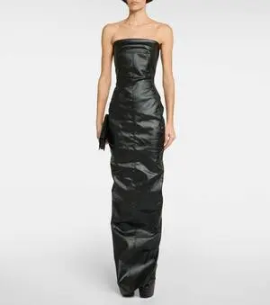 Rick Owens Bustier-detail Denim Gown - Black
