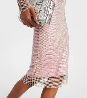 Sportmax Fishnet Embellished Midi Skirt