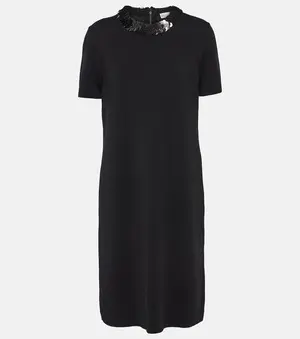 Tory Burch Sequined Wool-blend Midi Dress