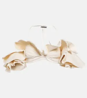 Jacquemus La Brassiere Artichaut Cotton Crop Top - White