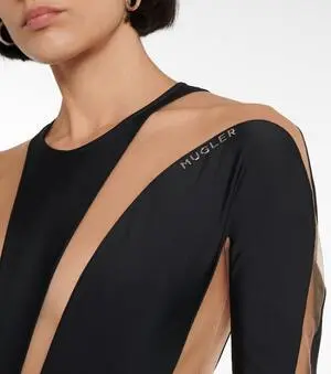 MUGLER Paneled Bodysuit
