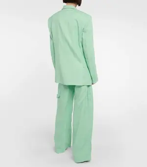Stella McCartney Double-breasted Linen-blend Blazer