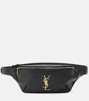 Saint Laurent Classic Monogram Leather Belt Bag - Black