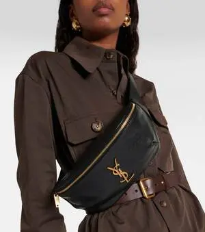 Saint Laurent Classic Monogram Leather Belt Bag - Black