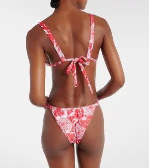 Faithfull The Brand Mary Floral Bikini Top - Red