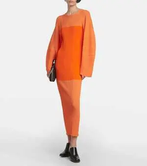 Stella McCartney Plisse Midi Dress