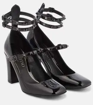 Valentino Garavani Tan-go Patent Leather Pumps - Black