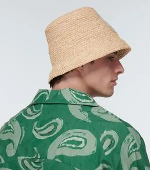 Jacquemus Le Bob Ficiu Raffia Bucket Hat