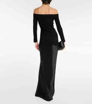 Veronica Beard Derick Ribbed-knit Off-shoulder Sweater