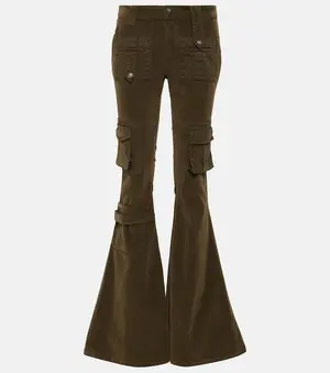 Blumarine Low-rise Flared Cargo Pants - Green