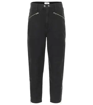FRAME Moto Zip High-rise Straight Jeans