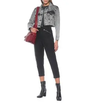 FRAME Moto Zip High-rise Straight Jeans
