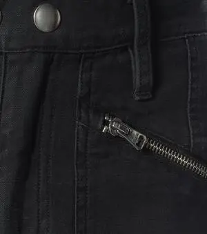 FRAME Moto Zip High-rise Straight Jeans