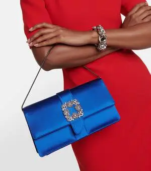 Manolo Blahnik Capri Embellished Clutch - Blue