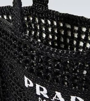 Prada Logo Crochet Tote Bag