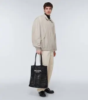 Prada Logo Crochet Tote Bag