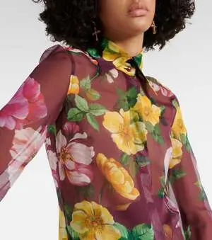 Dolce & Gabbana Printed Silk Chiffon Blouse