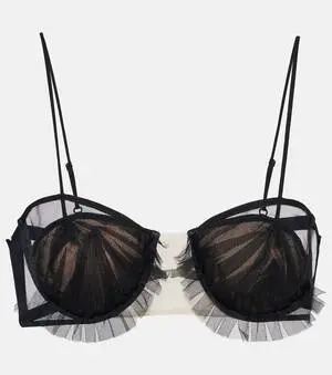 NENSI DOJAKA Exploding Flower Tulle Bra