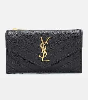 Saint Laurent Envelope Small Leather Wallet - Black