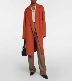 JOSEPH Cenda Wool And Cashmere Wrap Coat - Orange
