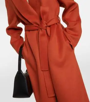 JOSEPH Cenda Wool And Cashmere Wrap Coat - Orange