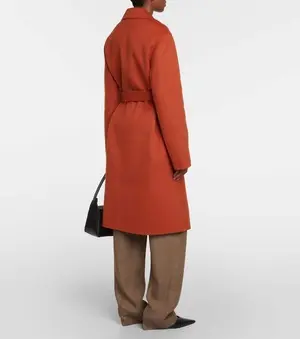 JOSEPH Cenda Wool And Cashmere Wrap Coat - Orange