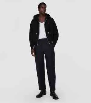 AMI Paris De Cour Cotton Jersey Zip-up Hoodie - Black