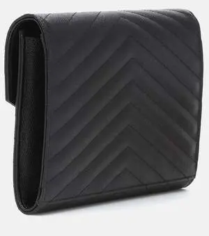 Saint Laurent Cassandre Matelasse Leather Clutch - Black