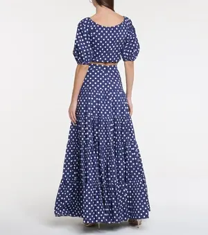 Caroline Constas Rhys Polka-dot Crop Top