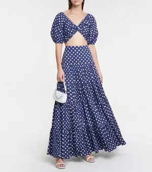 Caroline Constas Rhys Polka-dot Crop Top