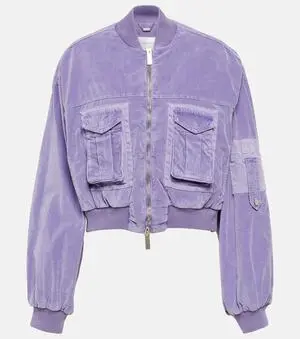Blumarine Velvet Bomber Jacket - Purple