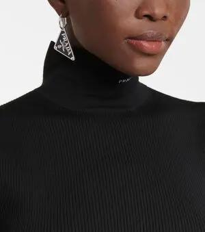Prada Logo Hoop Earring