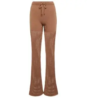 Nanushka Kaela High-rise Crocheted Flared Trousers