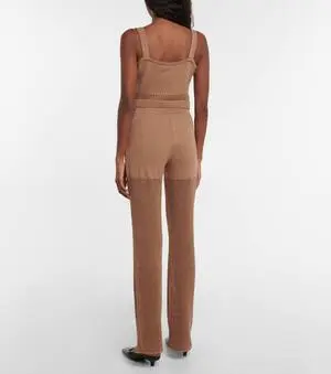 Nanushka Kaela High-rise Crocheted Flared Trousers