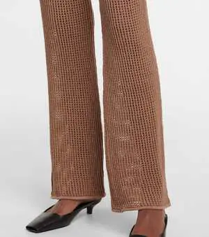 Nanushka Kaela High-rise Crocheted Flared Trousers