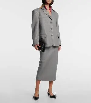 Prada High-rise Leather Pencil Skirt