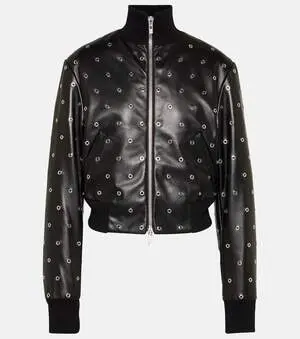 Alaïa Studded Leather Bomber Jacket
