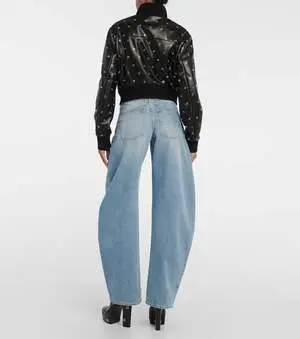 Alaïa Studded Leather Bomber Jacket