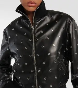 Alaïa Studded Leather Bomber Jacket