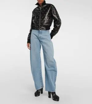 Alaïa Studded Leather Bomber Jacket