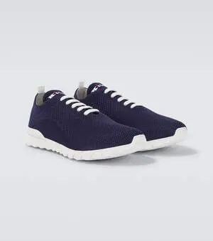 Kiton Fits Cotton Sneakers - Blue