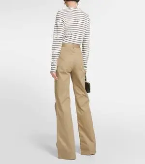 NILI LOTAN Quentin High-rise Flared Pants - Beige