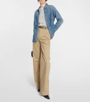 NILI LOTAN Quentin High-rise Flared Pants - Beige