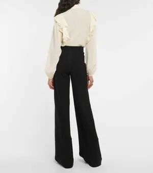 Chloé High-rise Flared Virgin Wool Pants