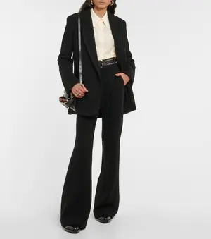 Chloé High-rise Flared Virgin Wool Pants