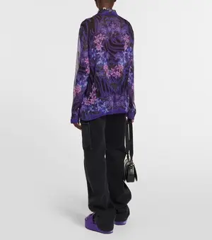 Versace Floral Silk Chiffon Shirt