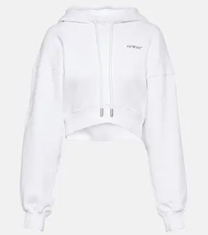 Off-white Cropped Sweatshirts Hoodies For Women
